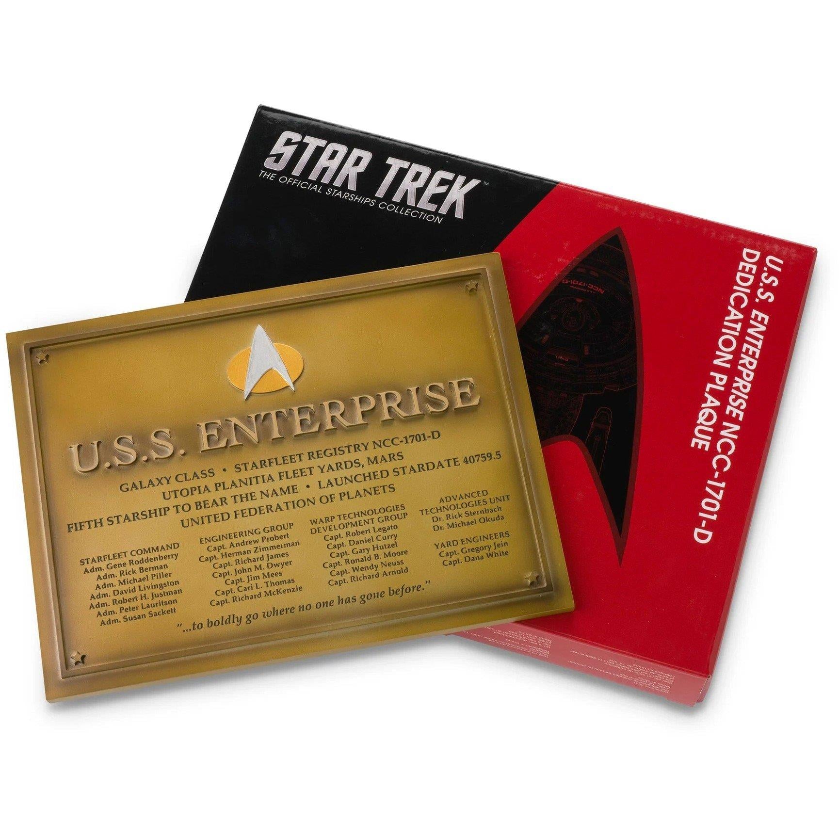 No. 1 U.S.S Enterprise NCC-1701-D Dedication Plaque Sign (Eaglemoss ...